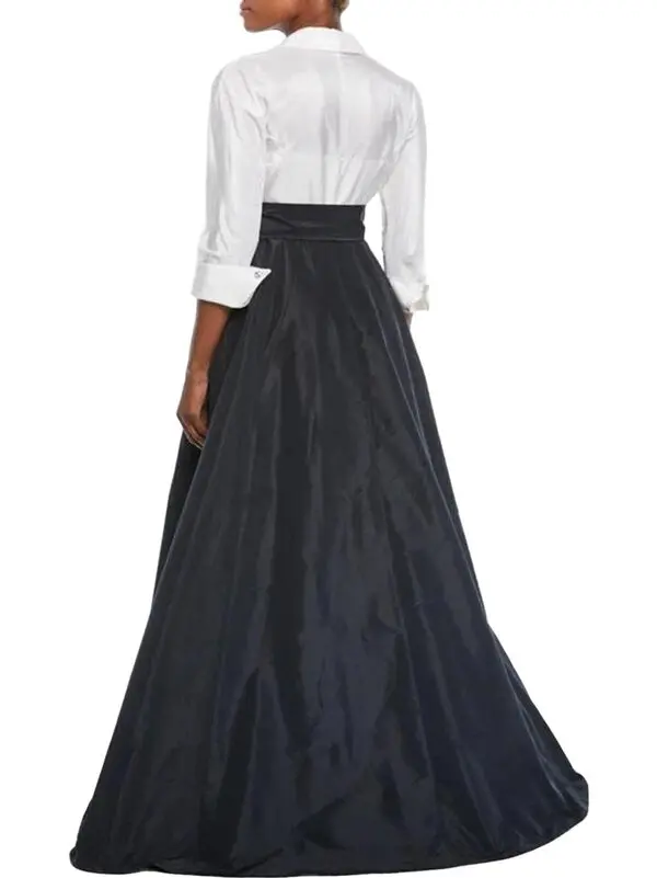 Rickie Freeman For Teri Jon Two-tone Taffeta Gown - Black/white