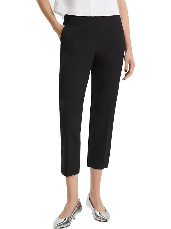 Theory Treeca Cropped Ankle Pants - Black
