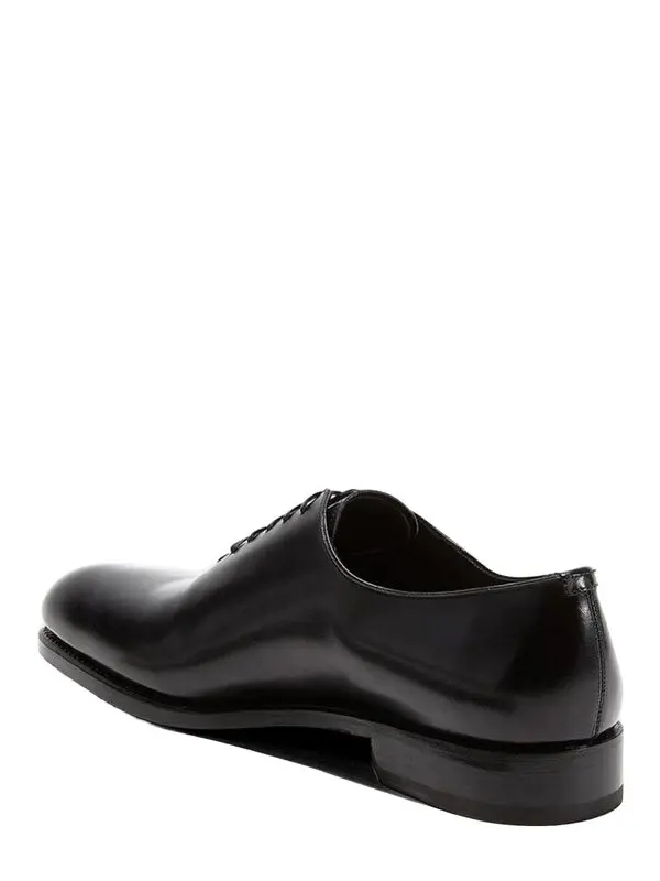 FERRAGAMO Angiolo Tramezza Whole-cut Leather Lace-up Shoes - Black