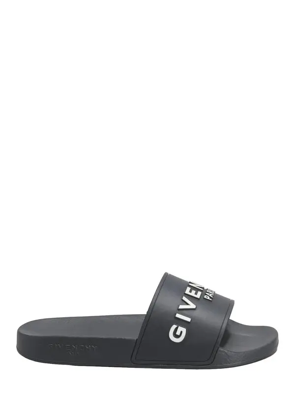 Givenchy Logo Rubber Slides - Black