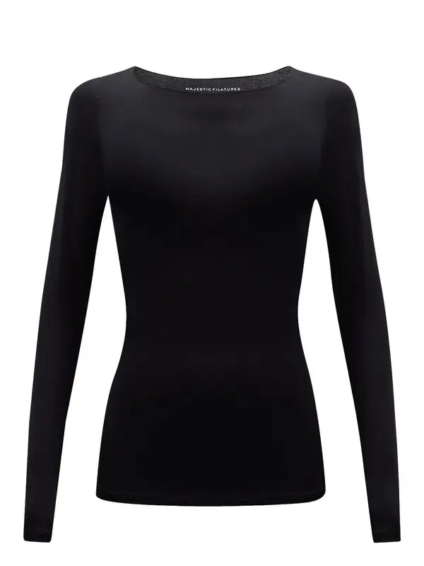 Majestic Filatures Soft Touch Long-sleeve Top - Black