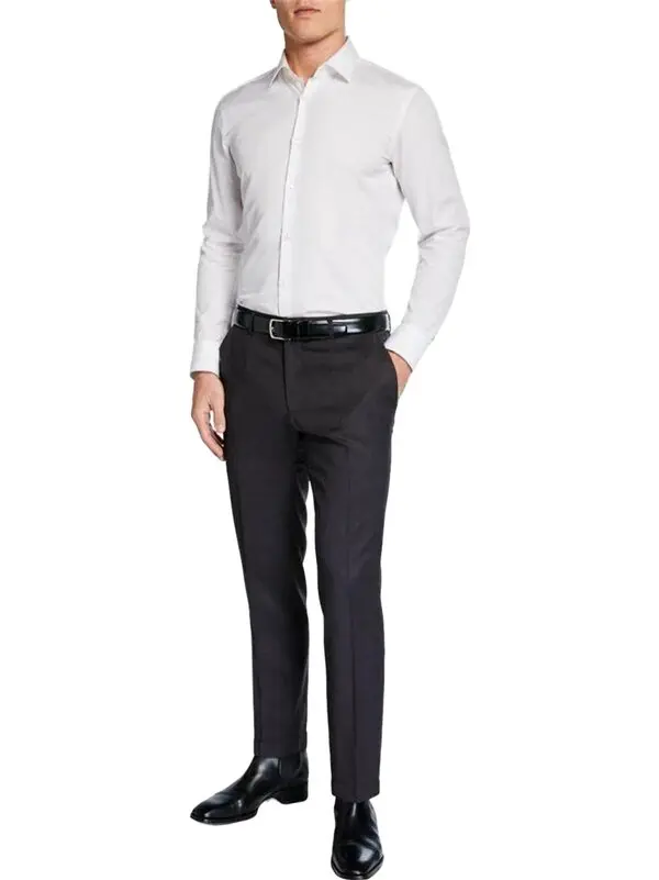 BOSS Genesis Slim-fit Wool Trousers - Medium Gray