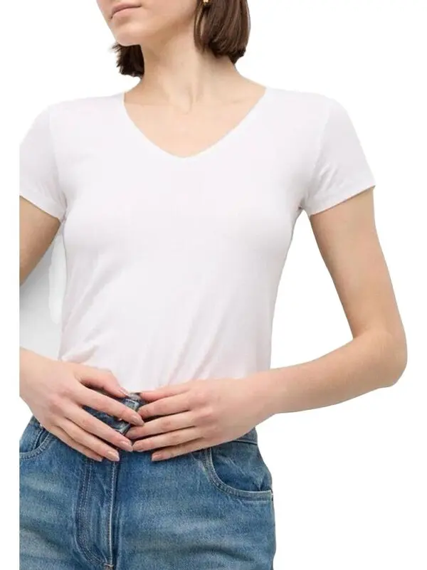 Majestic Filatures Soft Touch V-neck Tee - White