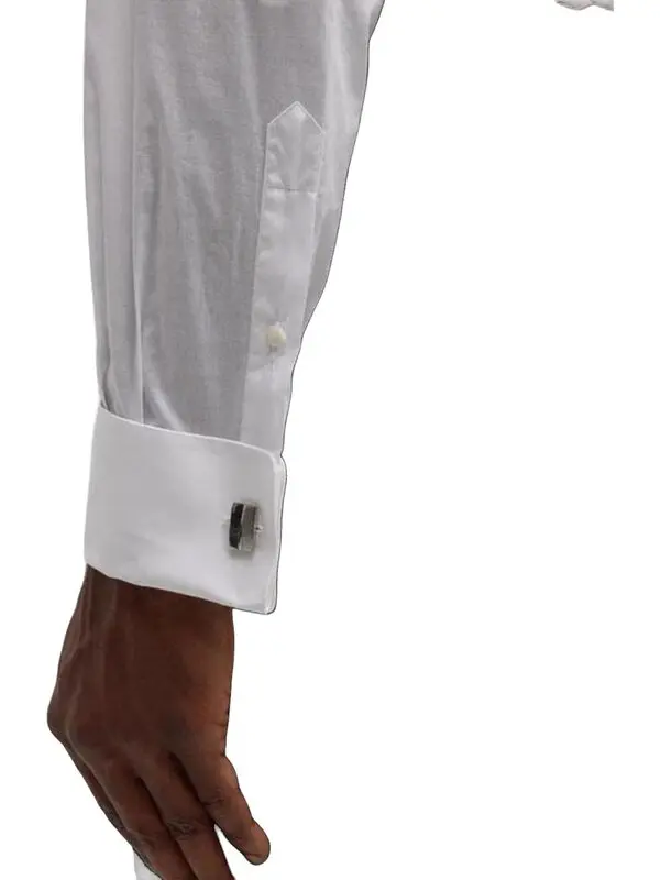Brioni Pleated Poplin French-cuff Dress Shirt - White