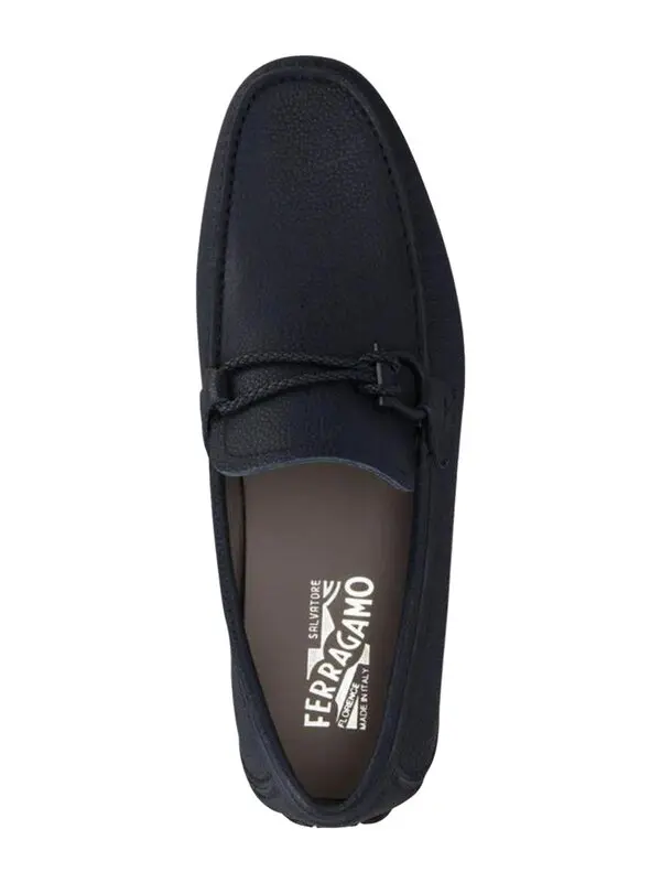 FERRAGAMO Front 4 Leather Drivers - Blue