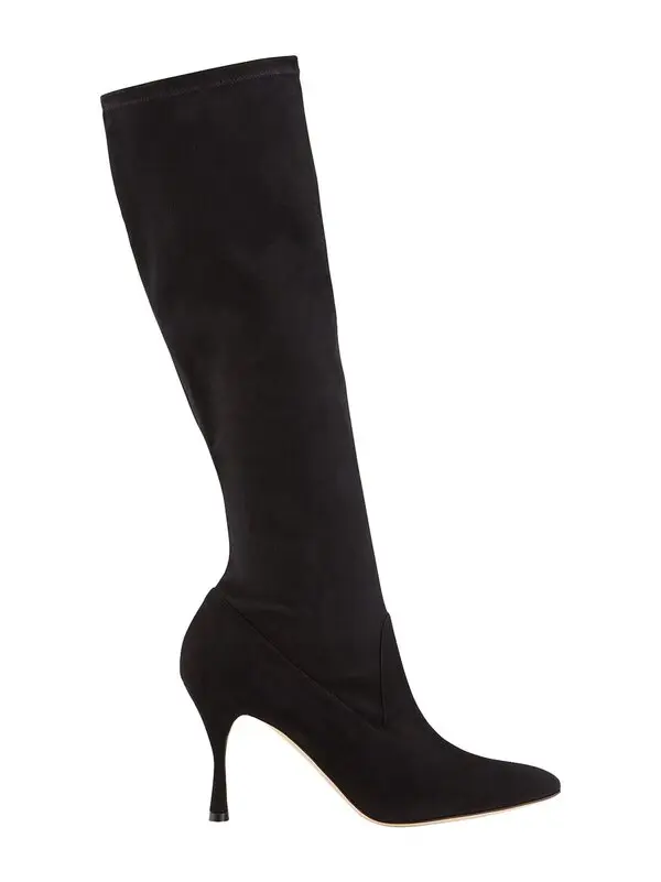 Manolo Blahnik Pamfilo 90mm Suede Knee Boots - Black