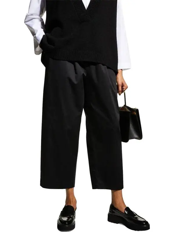Eskandar Japanese Wide-leg Trousers - Black