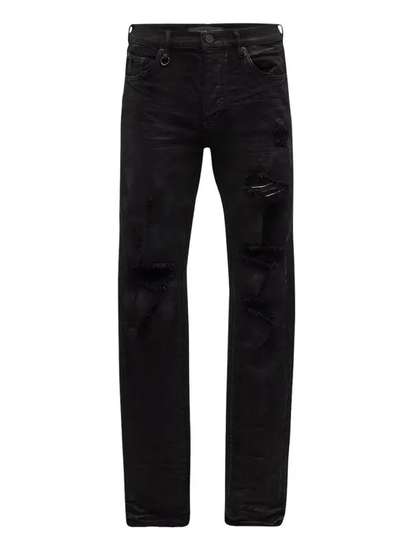 PURPLE BRAND Oil Spill Skinny Jeans - Black Oil Spill