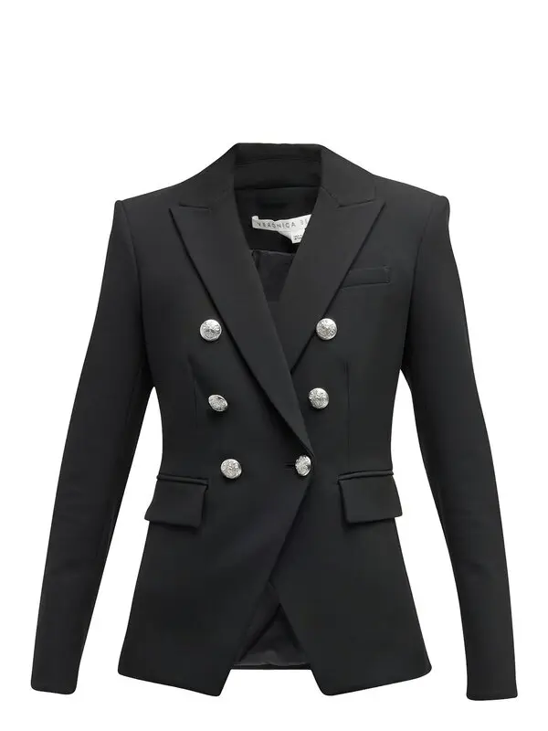Veronica Beard Miller Dickey Jacket - Black With Silver Buttons