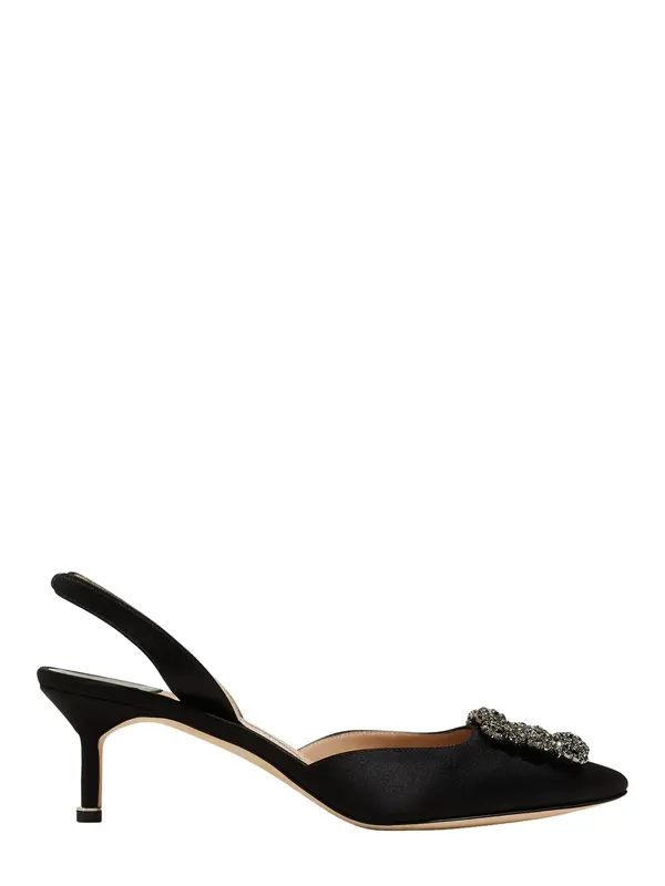 Manolo Blahnik Hangisi Kitten-heel Slingback Pumps - Black