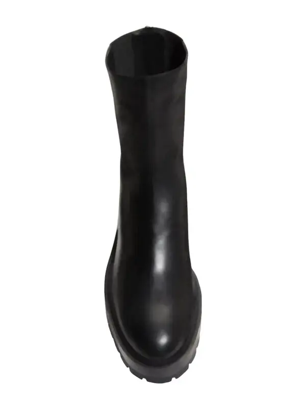 AQUAZZURA St Honore Leather Zip Booties - Black