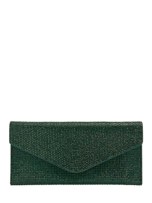 Judith Leiber Envelope Beaded Clutch Bag - Emerald