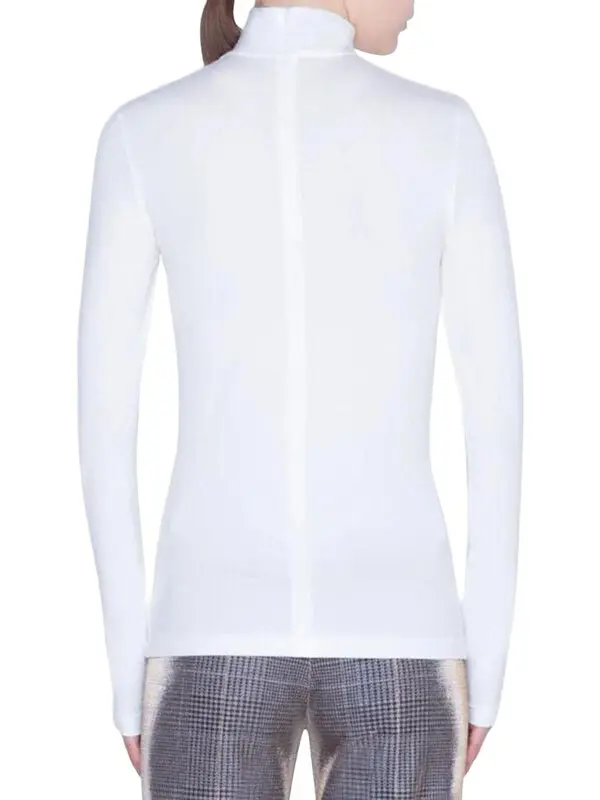 Akris Turtleneck Long-sleeve Top - Neutral Pattern