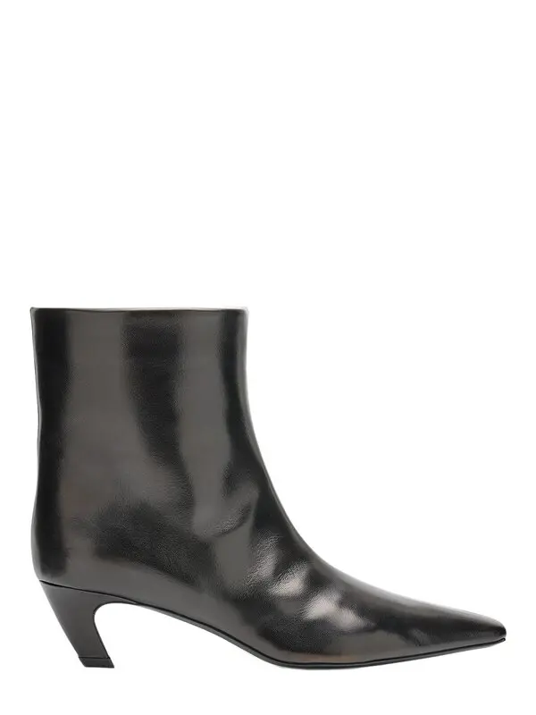 Khaite Arizona Leather Ankle Booties - Black