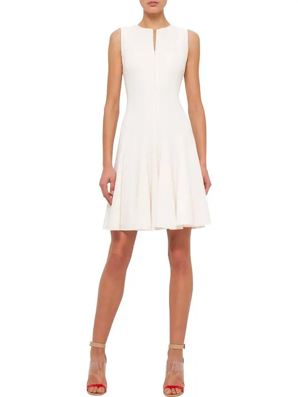 Akris Sleeveless Zip-front A-line Dress - Off White