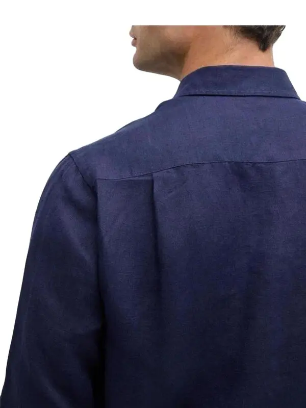 Vilebrequin Caroubis Linen Pocket Sport Shirt - Navy