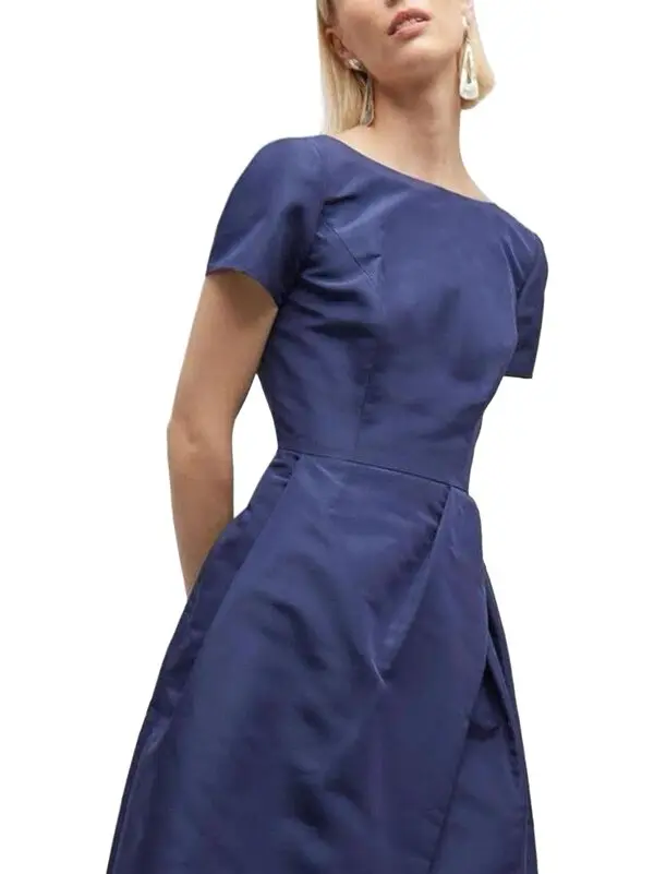 Carolina Herrera Bateau Neck Short-sleeve Dress - Dkblue