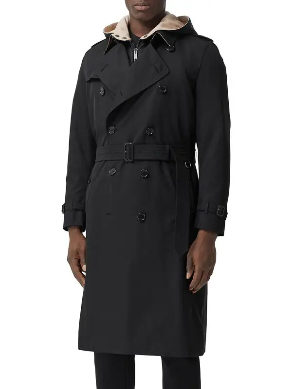 Burberry Kensington Belted Trench Coat - Black