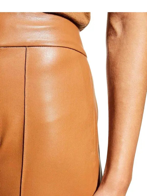 Alice + Olivia Dylan High-waist Faux-leather Pants - Camel