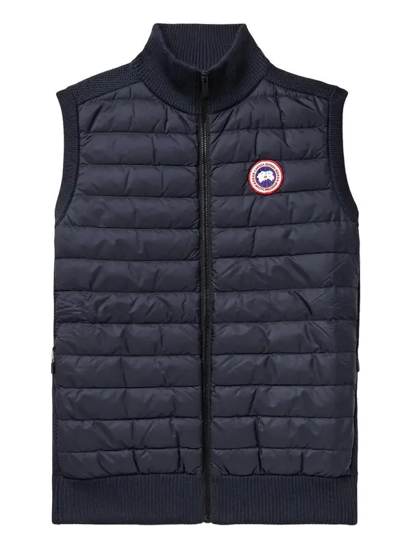 Canada Goose Hybridge Slim-fit Merino Wool And Quilted Nylon Down Gilet - Blue