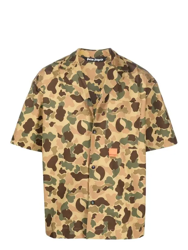 Palm Angels Camouflage-print Short-sleeve Shirt - Brown