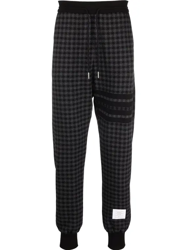 Thom Browne Houndstooth-check Track Pants - Black