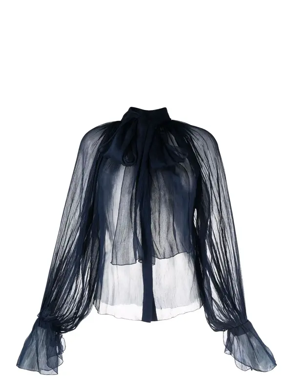 ATU BODY COUTURE Sheer Blouse - Blue
