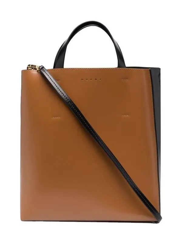 Marni Two-tone Leather Tote - Black