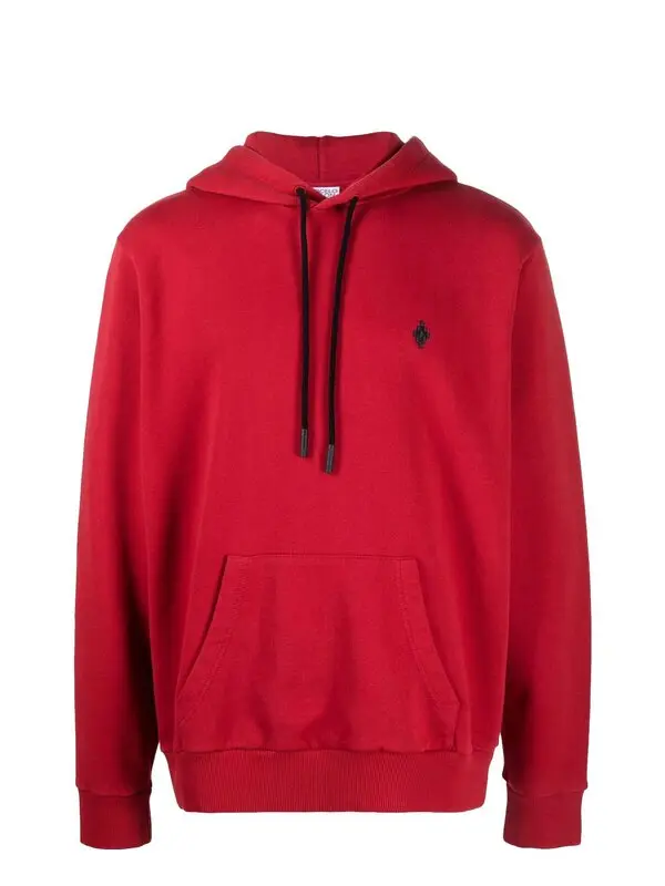 COUNTY OF MILAN Embroidered Logo Cotton Hoodie - Red