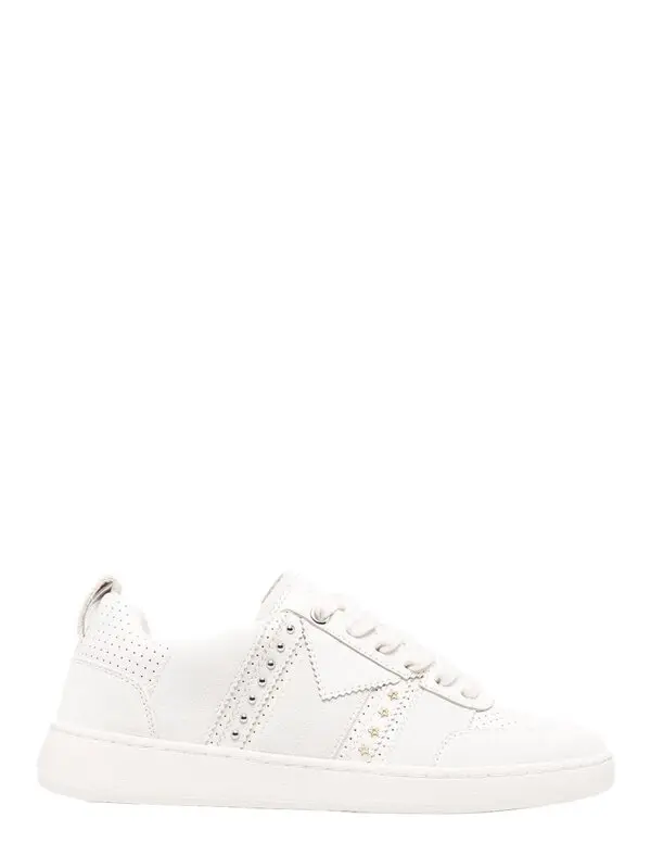 Maje Studded Leather Sneakers - White
