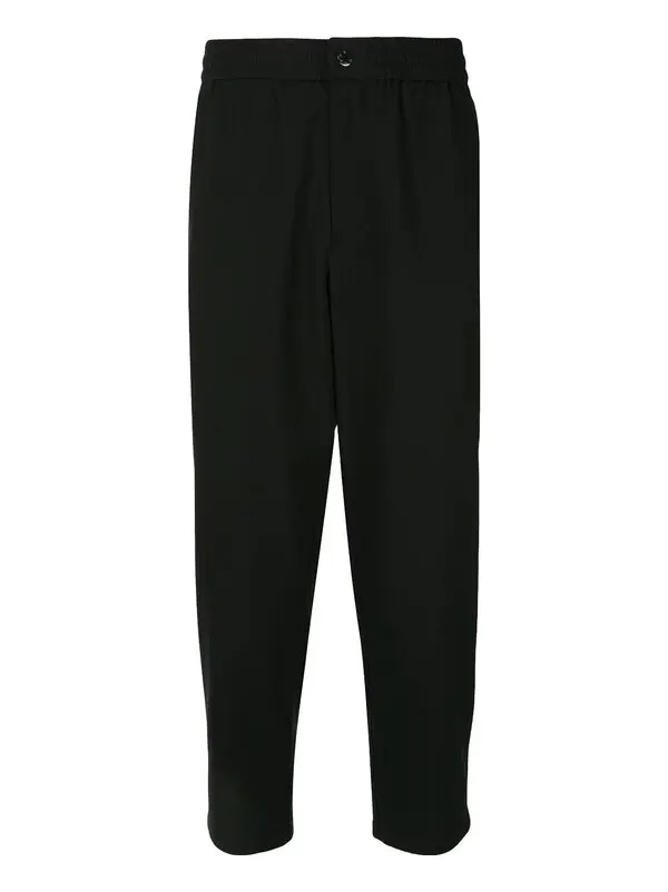 PORTS V Tapered Cropped Trousers - Black