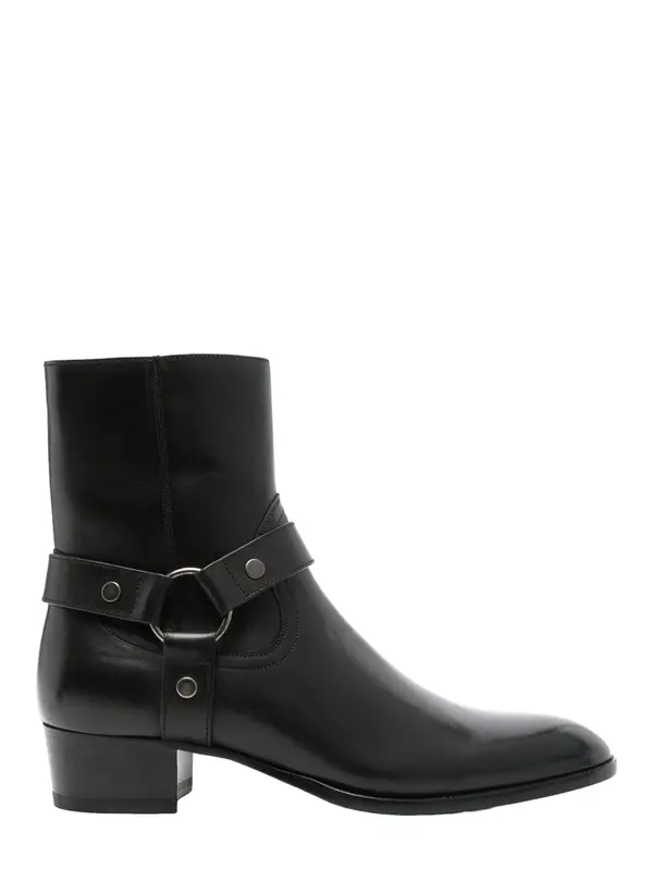 Saint Laurent 40mm Wyatt Harness Boots - Black