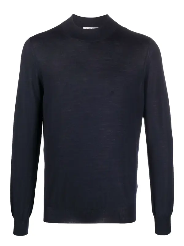 FILERIA Fine Knit Wool Jumper - Blue