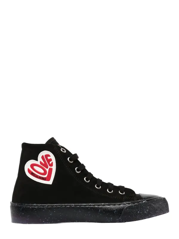 Moschino Logo-patch High-top Sneakers - Black