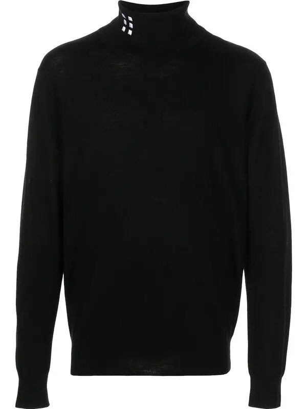 ROMEO HUNTE Roll-neck Fitted Jumper - Black