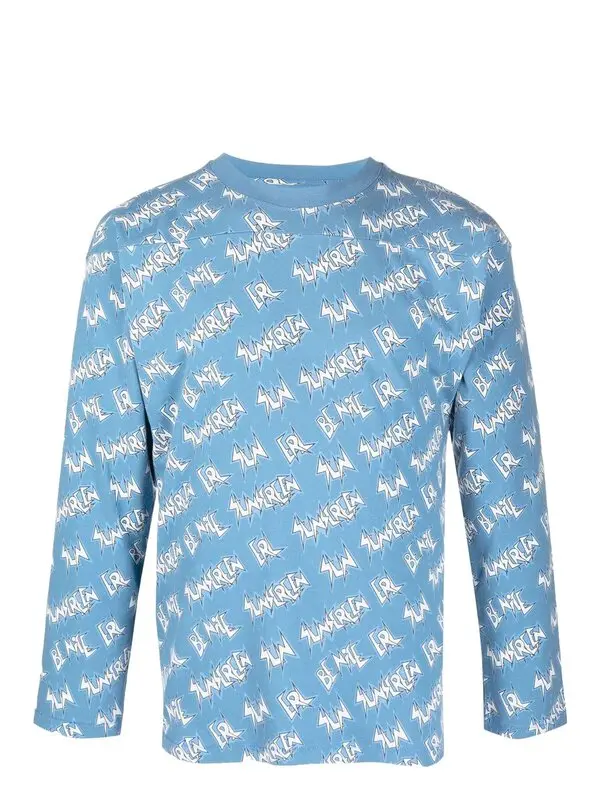ERL Graphic-print Long-sleeve T-shirt - Blue