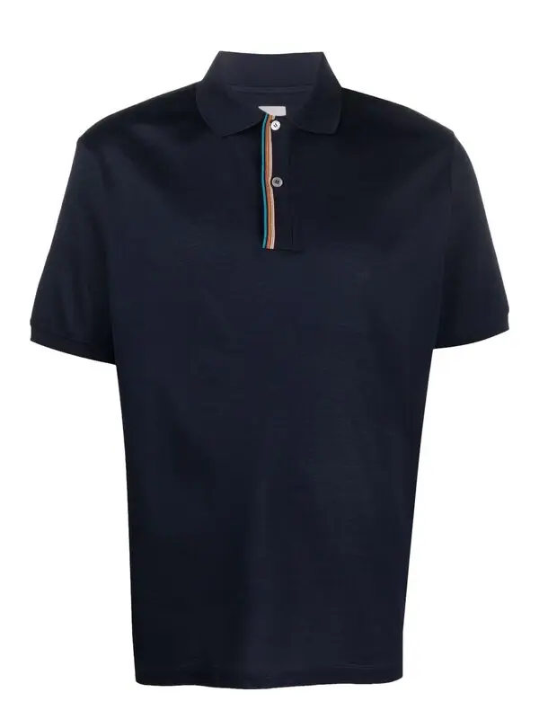Paul Smith Signature Stripe-trim Polo Shirt - Blue