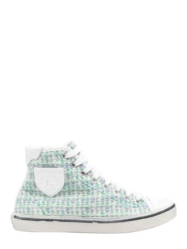 Saint Laurent Logo-patch High-top Sneakers - Green