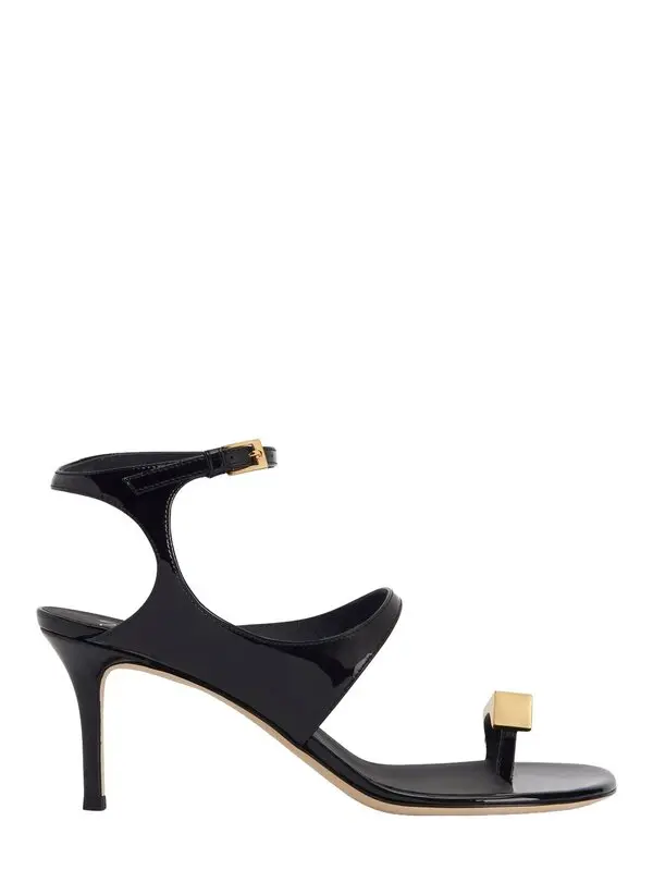 GIUSEPPE ZANOTTI Ciubecca 70mm Patent Leather Sandals - Black