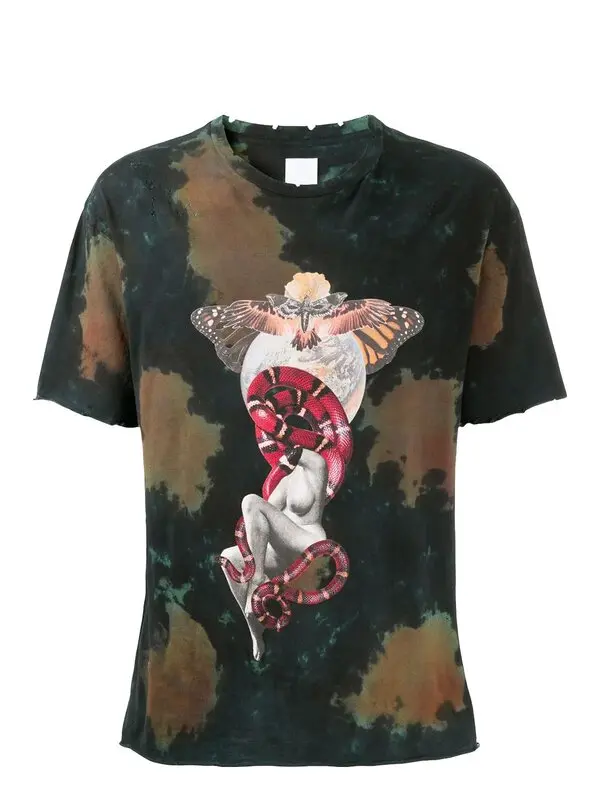 Alchemist Graphic-print Cloud-wash T-shirt - Green