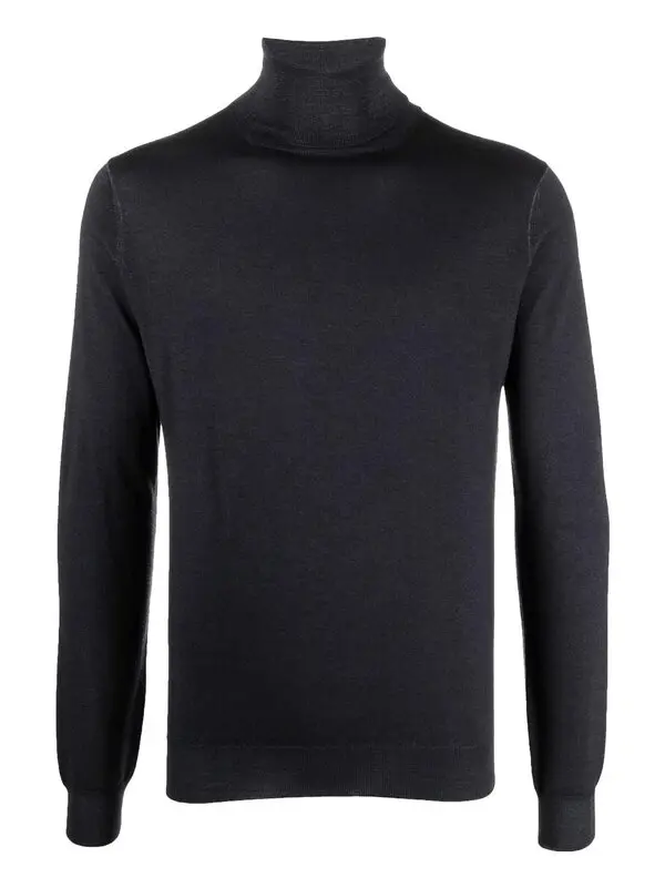 DELL'OGLIO Roll Neck Merino Wool Jumper - Grey