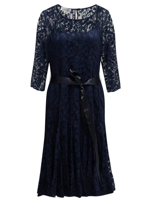 Rickie Freeman For Teri Jon Lace Overlay Cocktail Dress - Navy