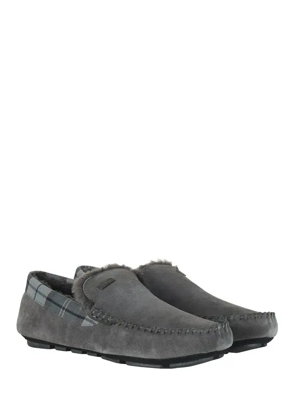 Barbour Monty Faux-fur Lined Slipper - Dk Grey Suede