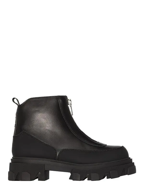 GANNI Chunky Sole Ankle Boots - Black