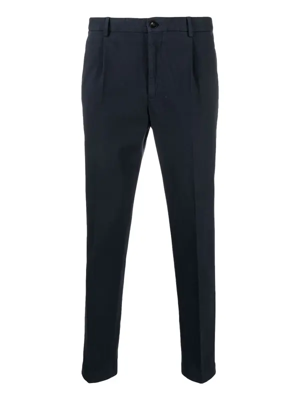 Incotex Mid-rise Tapered Trousers - Blue