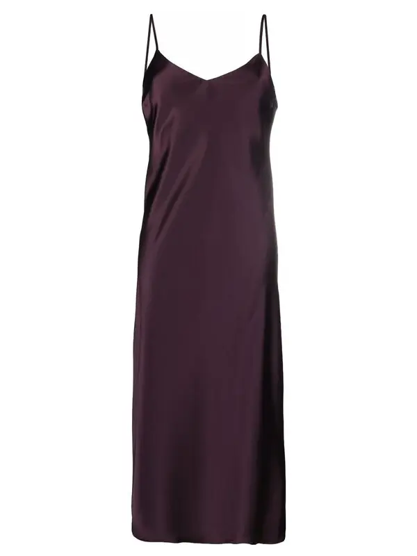 BLANCA VITA Satin-finish Slip Dress - Purple