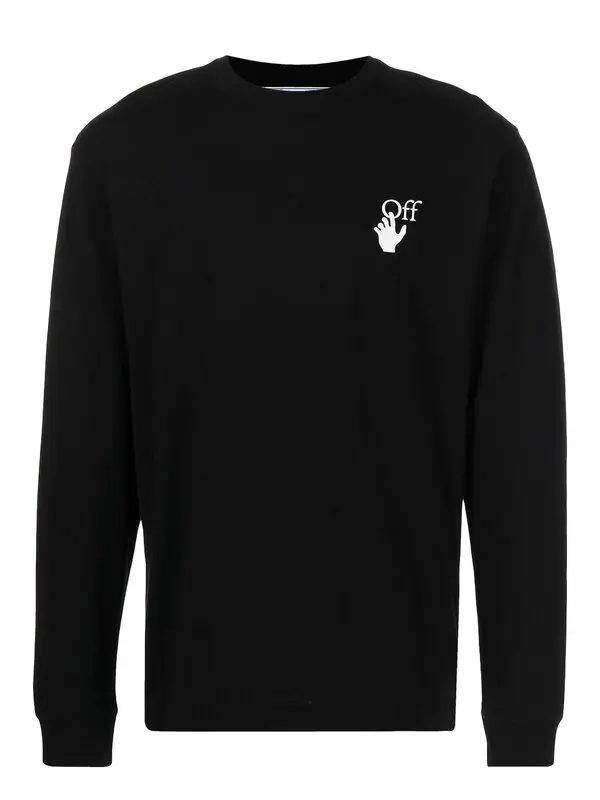Off-White Logo-print Long-sleeve Top - Black