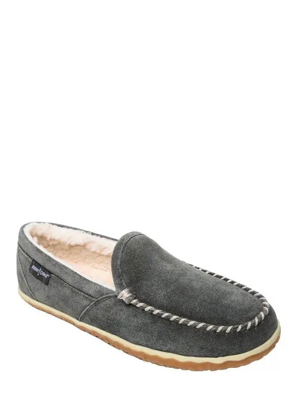 Minnetonka Tilden Suede Slippers - Grey