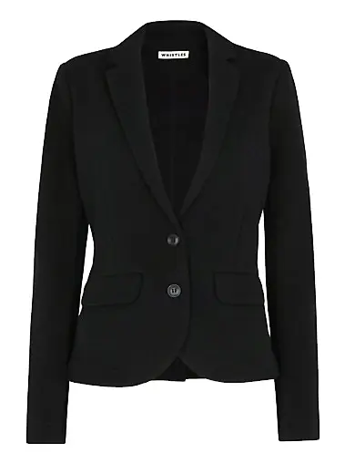 Whistles Slim Tailored Cotton Blazer - Black