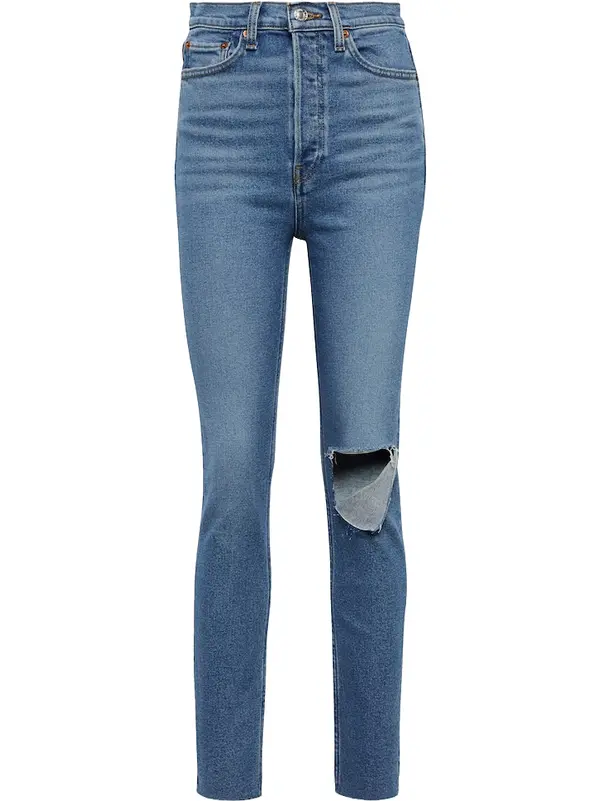 RE/DONE 90s Ultra High-rise Skinny Jeans - Blue